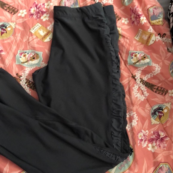 Marika | Pants & Jumpsuits | Dk Grey Side Ruffle Gym Pant | Poshmark